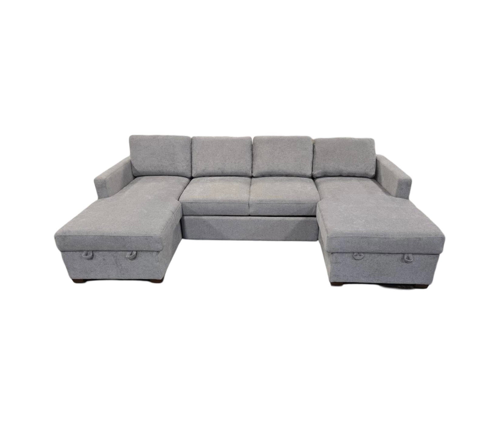THOMASVILLE CORVALIS CONVERTIBLE SECTIONAL WITH DOUBLE STORAGE CHAISE ...